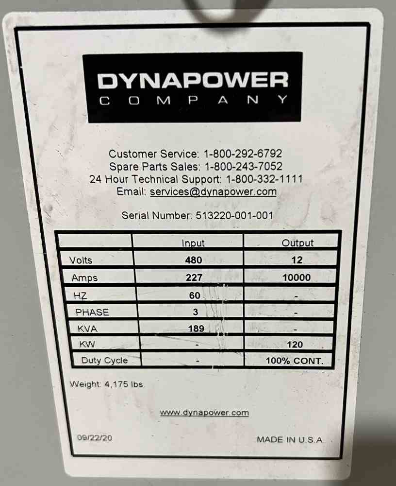 10000 Amp Dynapower Rectifier | 19904 | New Used and Surplus Equipment ...