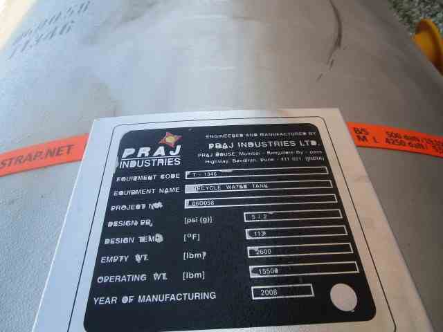 1400 Gal Praj Industries SS Pressure Vessel | 19142 | New Used and ...