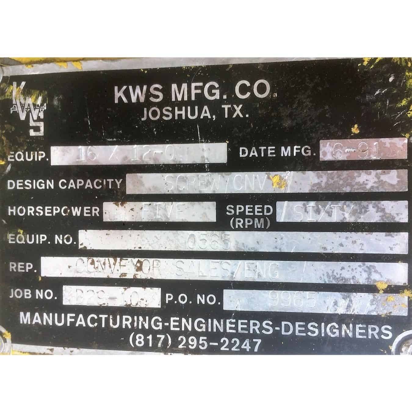 16 " Wide KWS Mfg. Feeder | 13747 | New Used and Surplus Equipment ...