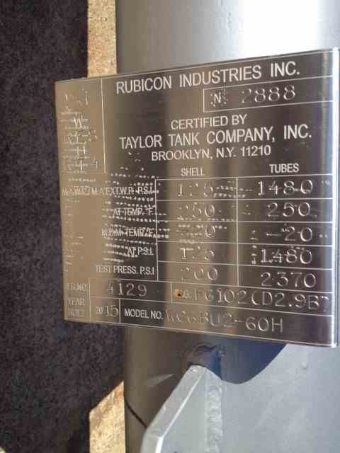 18.8 Sq Ft Rubicon Ind. Stainless Steel Shell & Tube Heat Exchanger ...