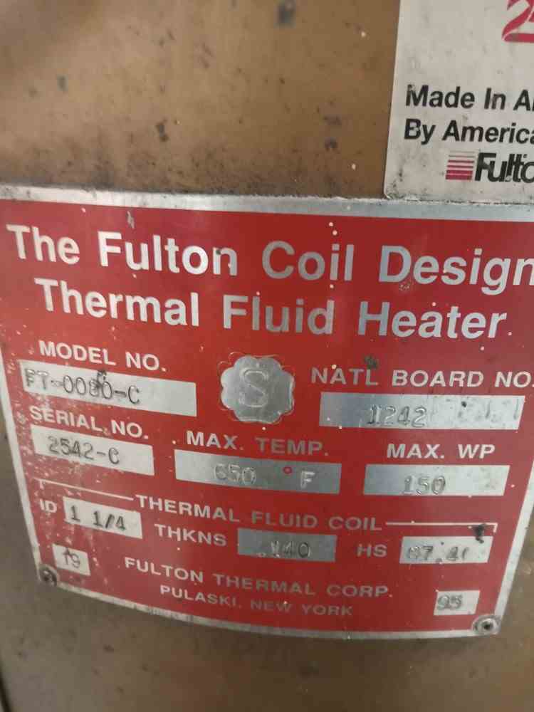 800000 BTU/Hr Fulton Hot Oil Boiler | 21075 | New Used and Surplus ...