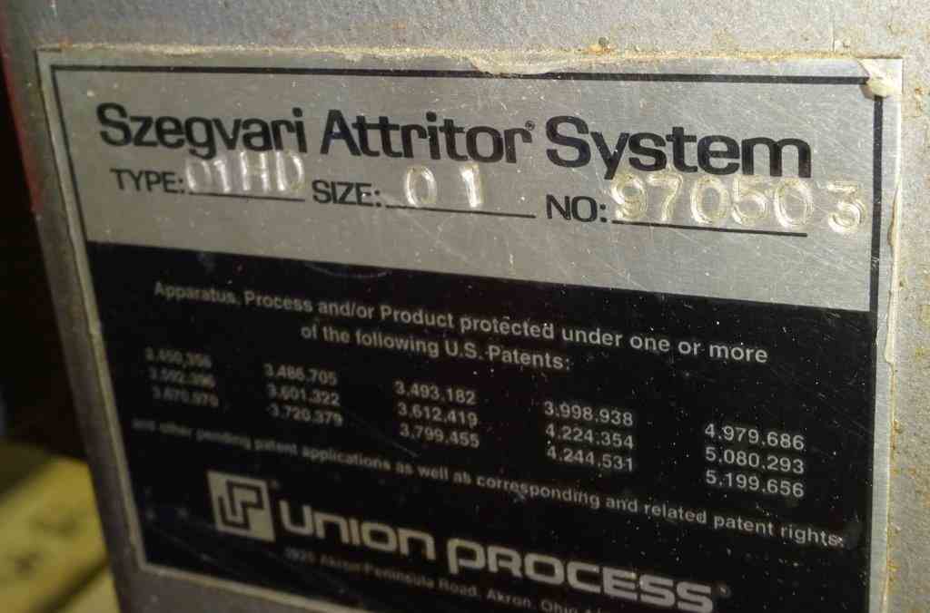 .25 HP Union Process 01-HD Attritor | 12348 | New Used and Surplus ...