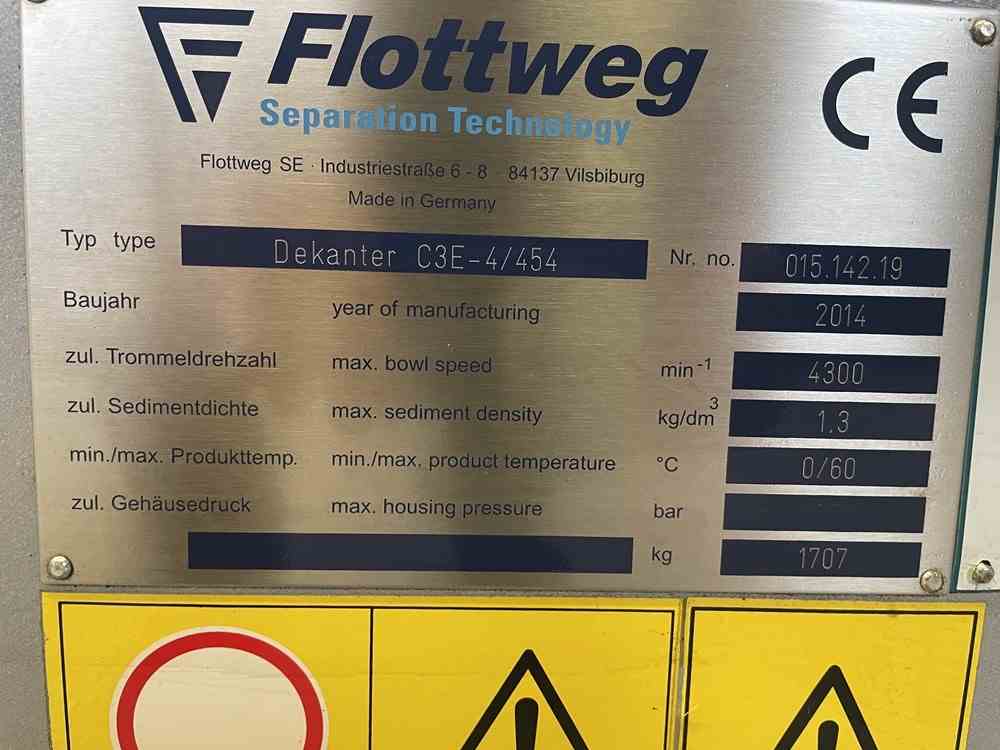 31 " Dia Flottweg C3E-4/454 Decanter Centrifuge | 21055 | New Used and ...
