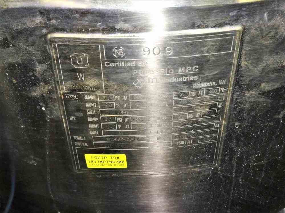 39 Gal ITT Standard 304-SS Pressure Vessel | 13144 | New Used and ...