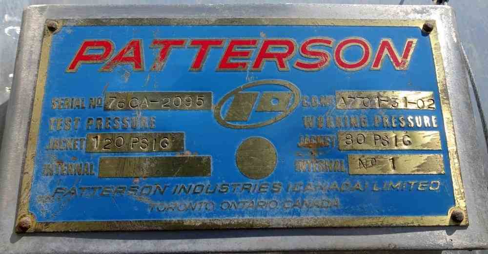 40 Cu Ft Patterson Industries Ltd. 304 Stainless Steel Ribbon Blender ...