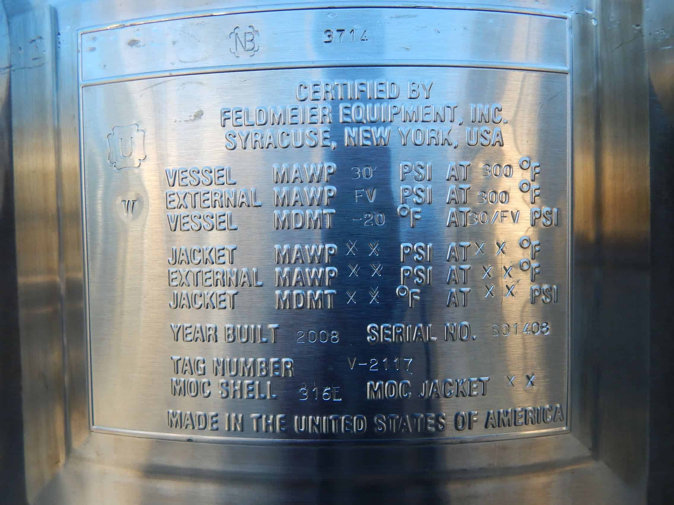 40 Gal Feldmeier SS Pressure Vessel | 13929 | New Used and Surplus ...