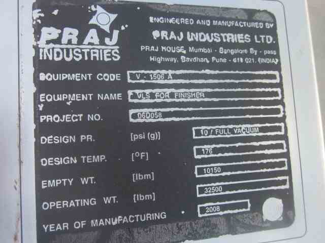 4420 Gal Praj Industries SS Pressure Vessel | 19166 | New Used and ...