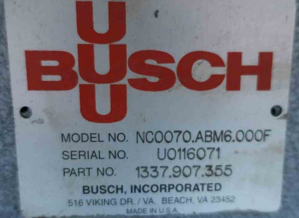 50 CFM Busch NC0070 Vacuum Pump | 16256 | New Used and Surplus ...