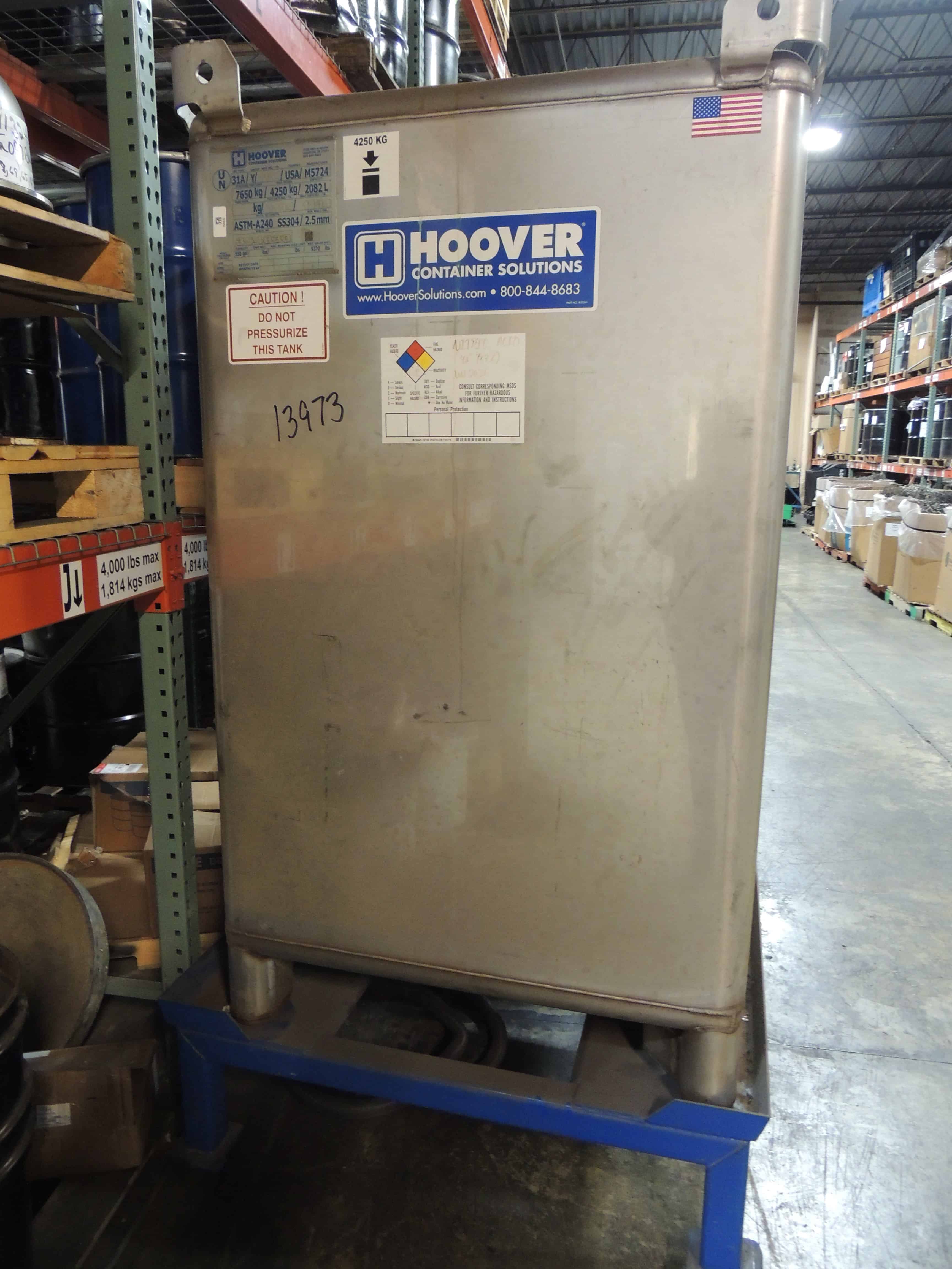 550 Gal SS Hoover Group Tote | 13973 | New Used and Surplus Equipment ...