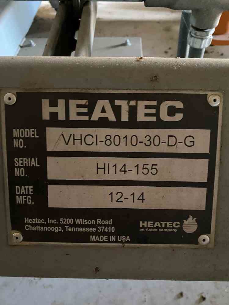 7 MM BTU Heatec Hot Oil Boiler | 20924 | New Used and Surplus Equipment ...