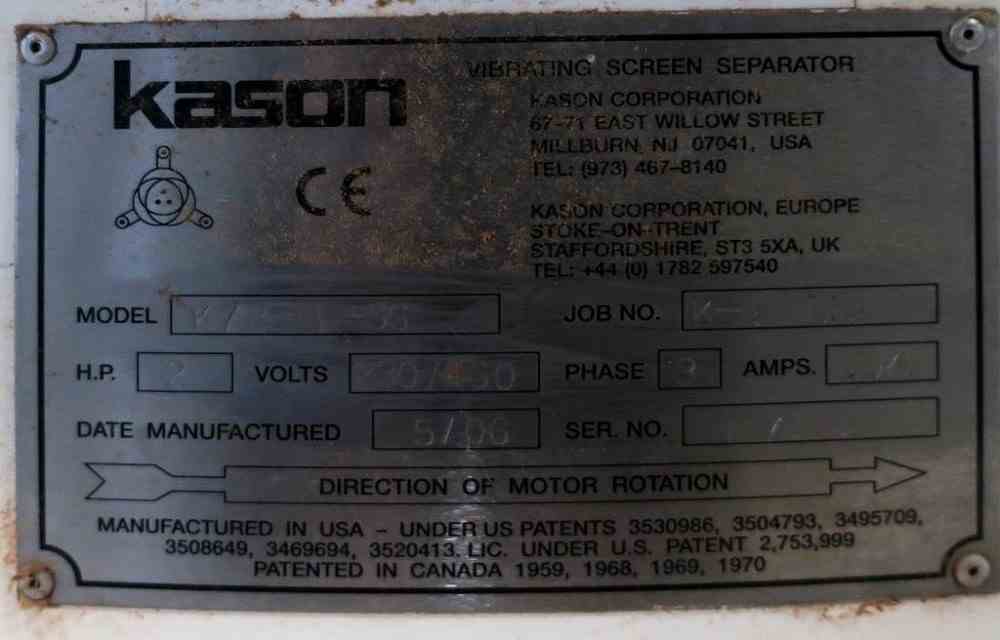 72 " Dia Kason Round Vibratory Screener | 16689 | New Used and Surplus ...