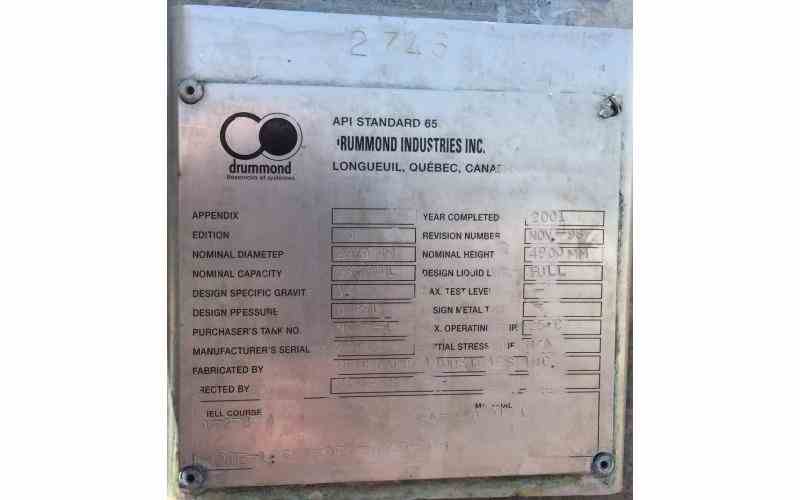 8900 Gal Drummond Ind. 316L-SS API Tank | 12611 | New Used and Surplus ...