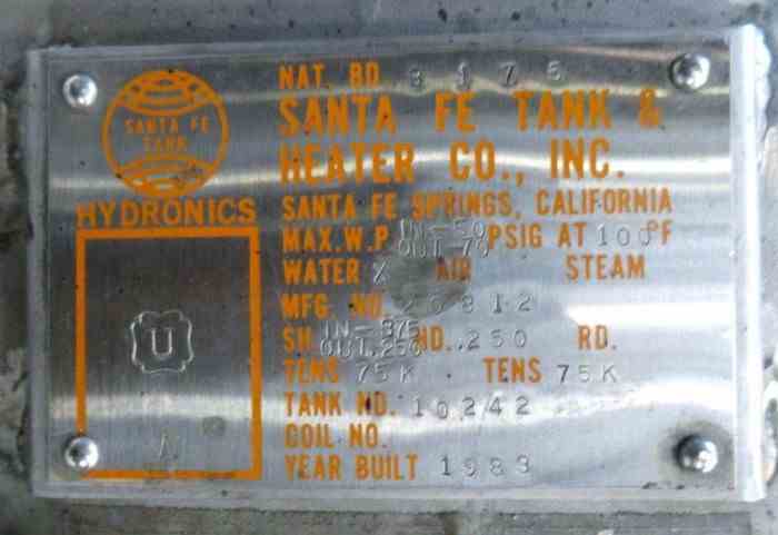 900 Gal Santa Fe Tank Stainless Steel Reactor Body | 11721 | New Used ...