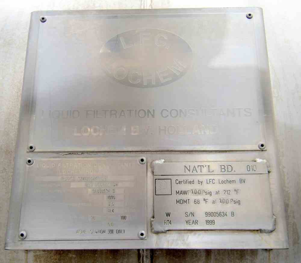 900 Sq Ft LFC Lochem RJWCD 92/1200/44 DC Duplex 2205 SS Pressure Leaf ...