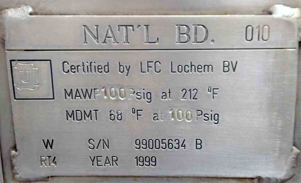 900 Sq Ft LFC Lochem RJWCD 92/1200/44 DC Duplex 2205 SS Pressure Leaf ...