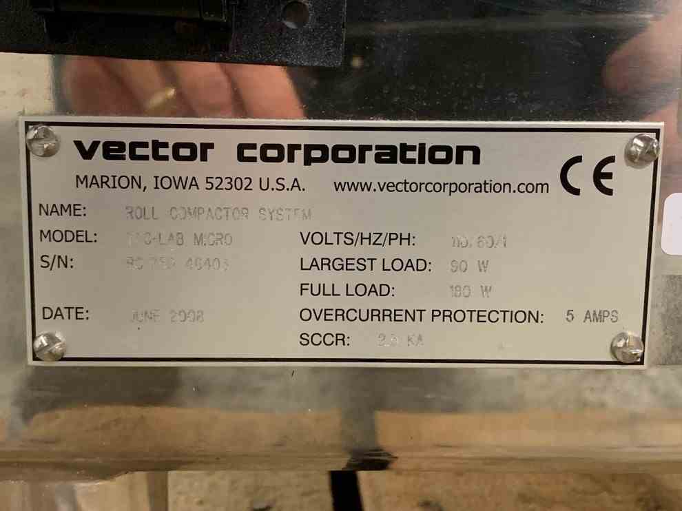 Freund-Vector Corporation TFC-Lab Micro Chilsonator / Roller Compactor ...