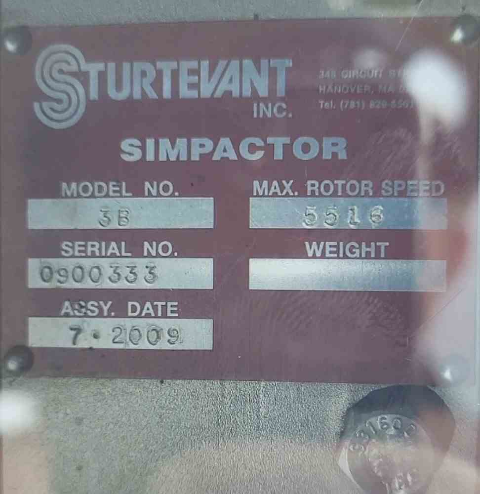 Sturtevant 3B Pin Mill | 20950 | New Used and Surplus Equipment ...